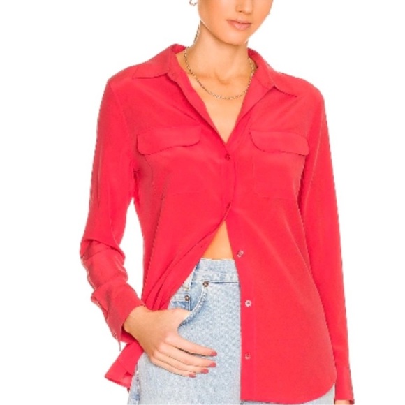 Equipment | Tops | Equipment Red Blouse | Poshmark